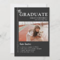 Graduation Magazine Fun Facts Soft Black Announcement | Zazzle