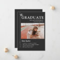 Graduation Magazine Fun Facts Soft Black Announcement | Zazzle