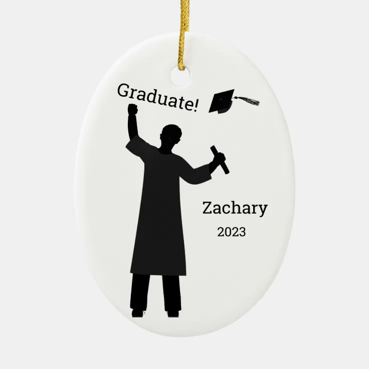 Graduation Male Celebration Keepsake Ceramic Ornament | Zazzle