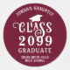 Graduation Maroon Class Year Congrats Name Classic Round Sticker | Zazzle