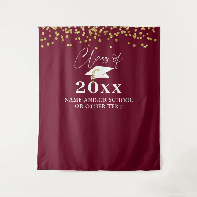 Graduation Maroon Confetti Photo Backdrop | Zazzle