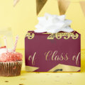 Graduation Maroon Metallic Gold Class Year Wrapping Paper | Zazzle