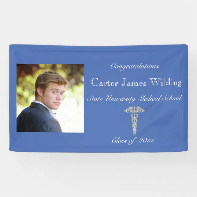 Graduation, Medical School, Custom Photo Banner | Zazzle