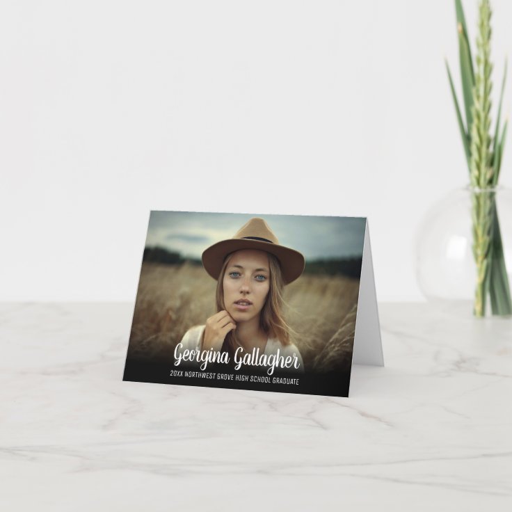 Graduation Modern Bold Photo | Grad Name Script Announcement | Zazzle