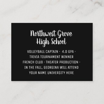 Graduation Modern Bold Photo | Grad Name Script Business Card | Zazzle