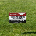 Graduation Modern Grad Cap Red Maroon Black Sign | Zazzle