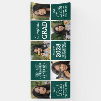 Graduation Modern Inspirational 5 Photo Collage Banner | Zazzle