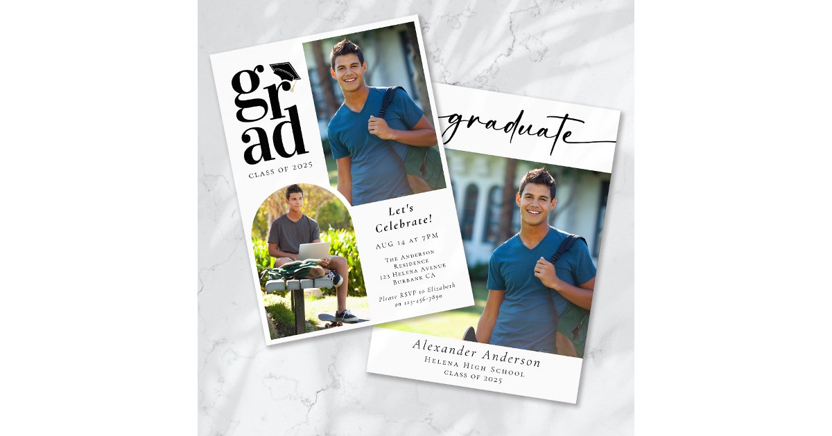 Graduation Multi Photo Arch Graduate Invitation | Zazzle