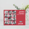 Graduation Multi Photo Collage Minimalist Red Invitation | Zazzle