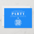 Graduation Multi Photo Collage Simple Blue QR Code Invitation | Zazzle