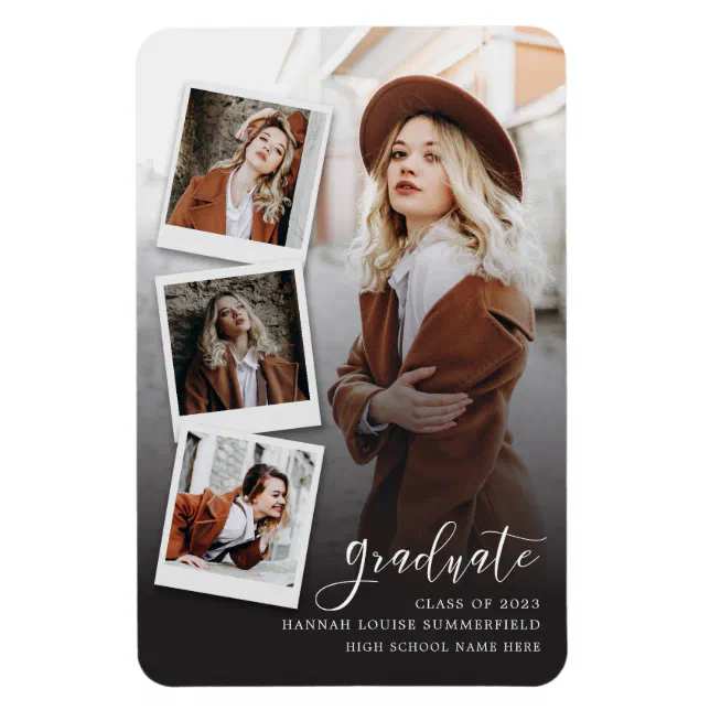 Graduation Multi Photo Grad 2024 Announcement Magnet | Zazzle