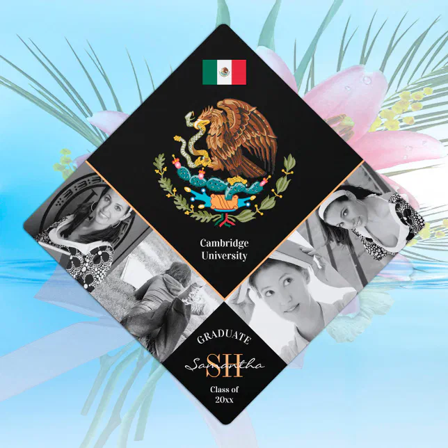 Graduation multi photo & Mexico elegant / Mexican Graduation Cap Topper ...