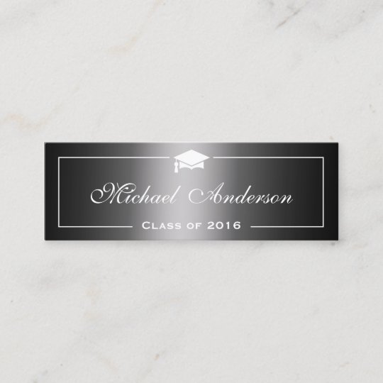 Graduation Name Card - Classic Black Grey Gradient | Zazzle.com