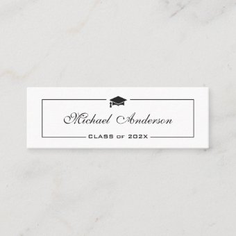Graduation Name Card - Elegant Classic Insert Card | Zazzle