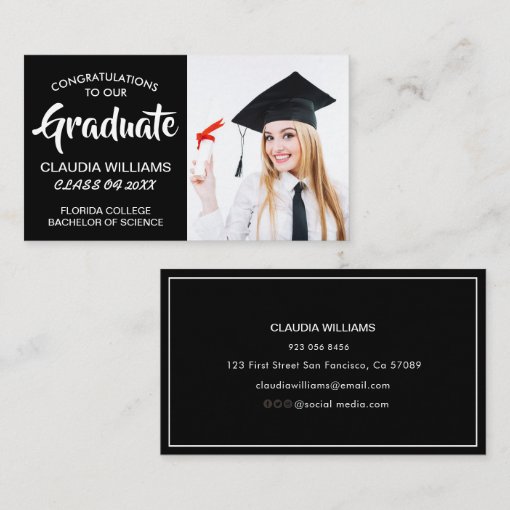 Graduation Name Card - Elegant Classic Insert Card | Zazzle