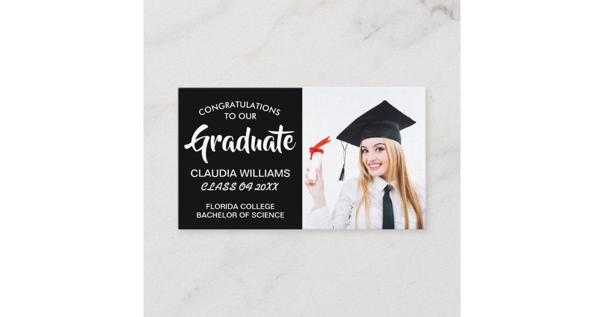 Graduation Name Card - Elegant Classic Insert Card | Zazzle