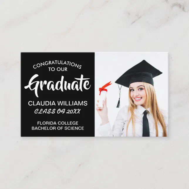 Graduation Name Card - Elegant Classic Insert Card | Zazzle