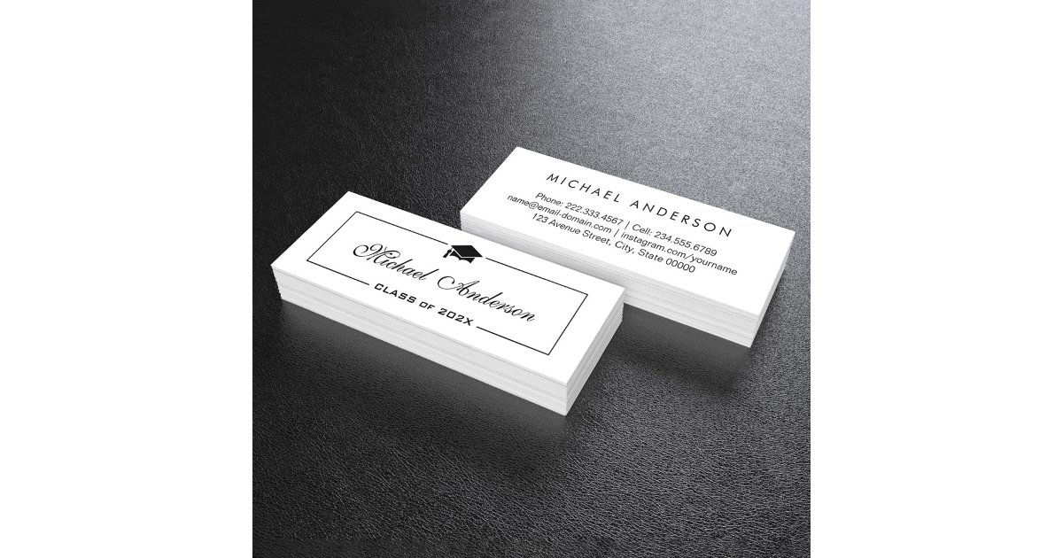 Graduation Name Card - Elegant Classic Insert Card | Zazzle