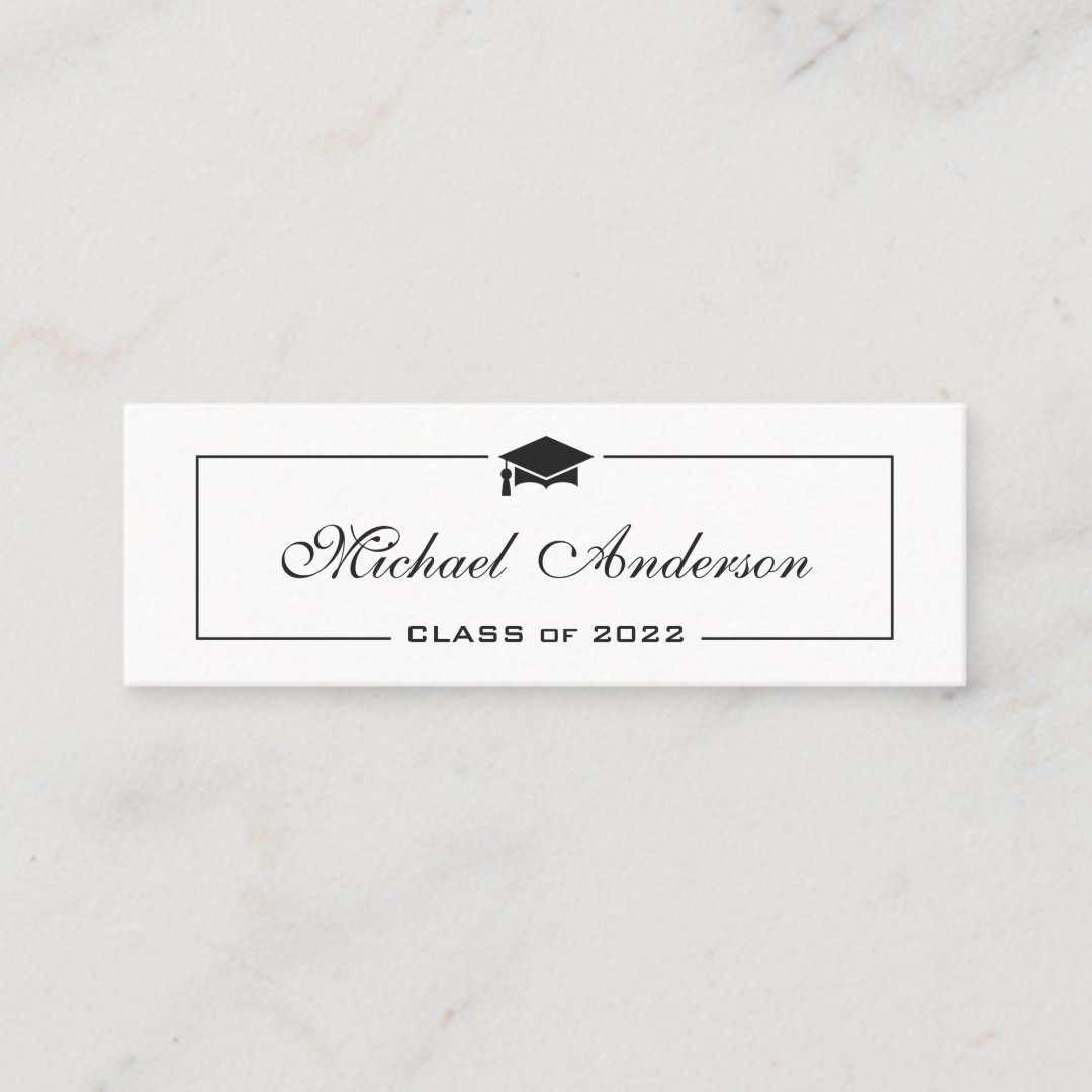 Graduation Name Card - Elegant Classic Insert Card | Zazzle