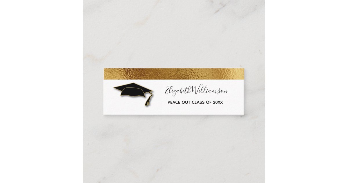 Graduation Name Card Elegant Gold Insert Card | Zazzle
