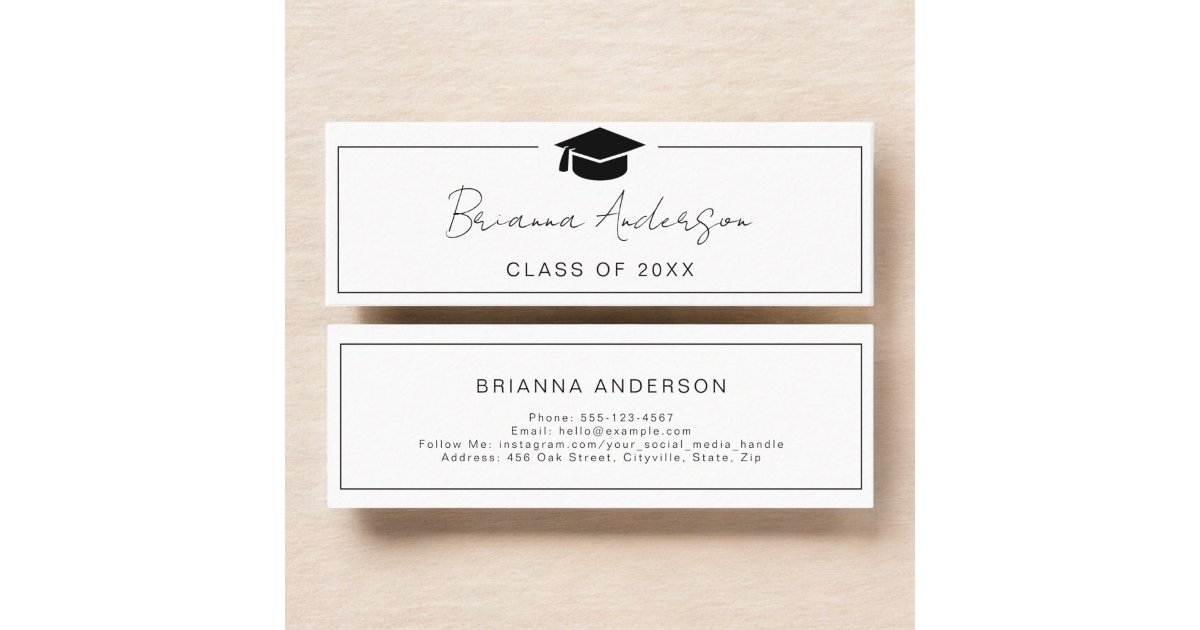 Graduation Name Card Elegant Modern Insert Card | Zazzle