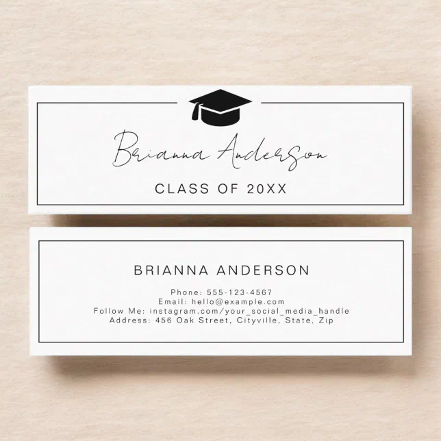 Graduation Name Card Elegant Modern Insert Card | Zazzle