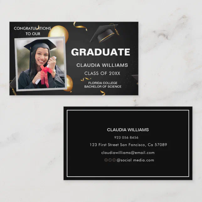 Graduation Name Card - Elegant Modern Insert Card | Zazzle