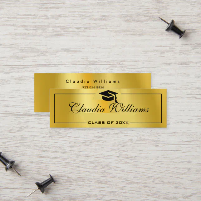 Graduation Name Card . Gold Classic Insert Card | Zazzle