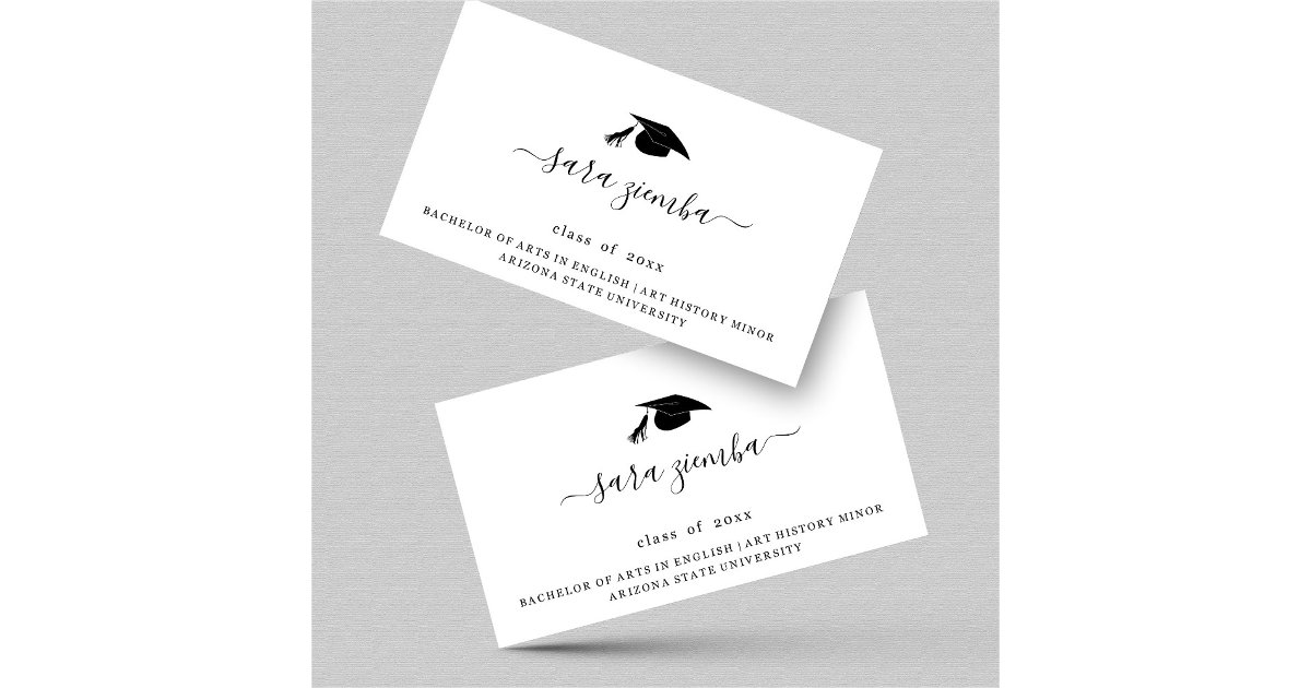 Graduation Name Card Grad Announcement Insert | Zazzle