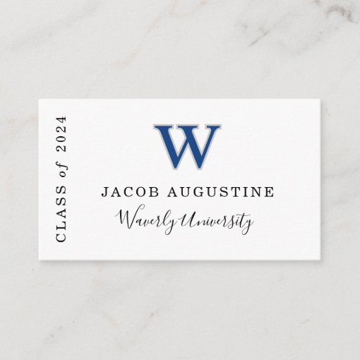 Graduation Name Card Insert with School Logo | Zazzle