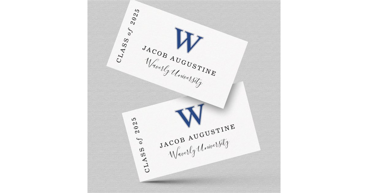 Graduation Name Card Insert with School Logo | Zazzle