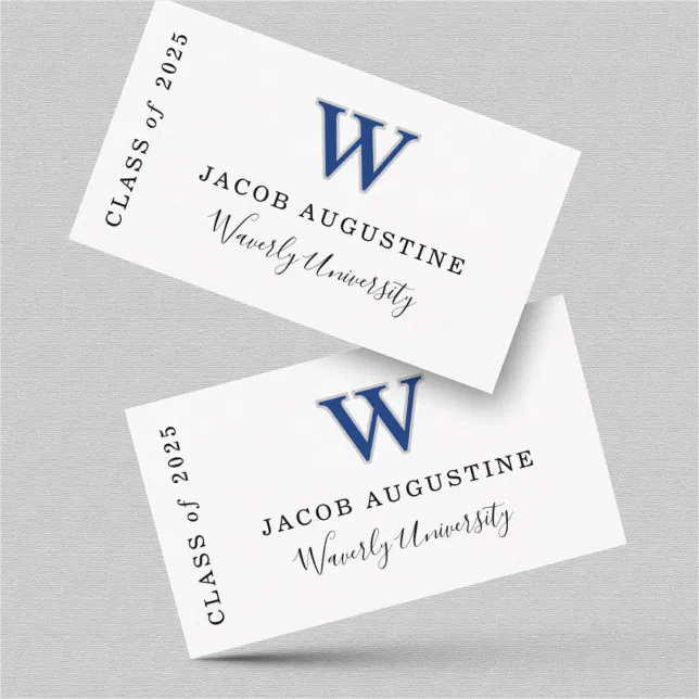 Graduation Name Card Insert with School Logo | Zazzle