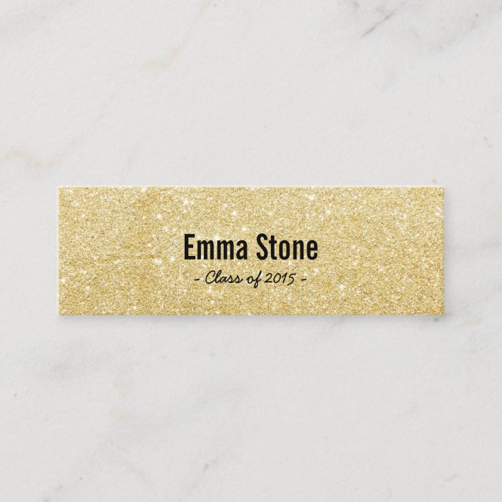 Graduation Name Card Modern Gold Glitter Insert | Zazzle