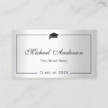 Graduation Name Card Namecard Silver Metallic Look | Zazzle