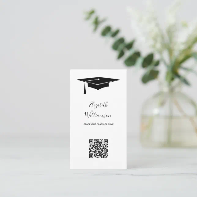 Graduation Name Card QR Code Insert Card | Zazzle