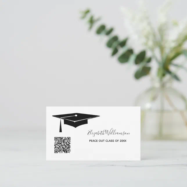 Graduation Name Card QR Code Insert Card | Zazzle