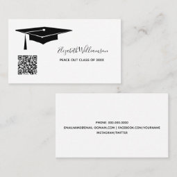 Graduation Name Card QR Code Insert Card | Zazzle