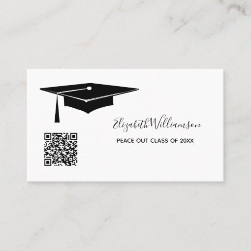Graduation Name Card QR Code Insert Card | Zazzle