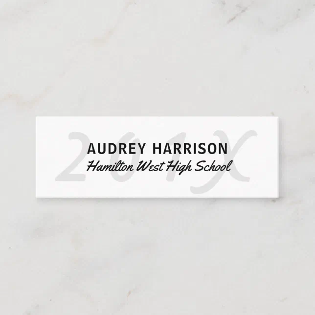 Graduation Name Card Senior Year Insert Gray Key 2 | Zazzle