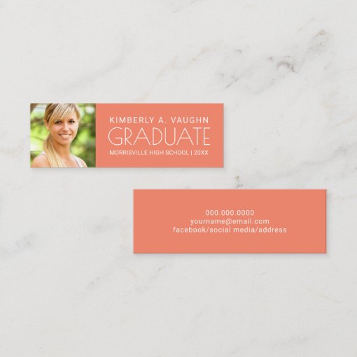 Graduation Name Card with Photo & Edit Color | Zazzle
