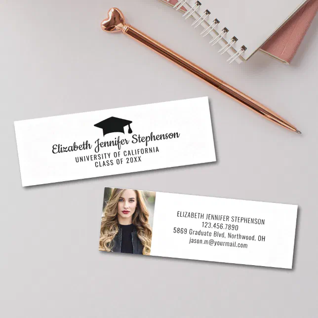 Graduation name insert simple photo card | Zazzle