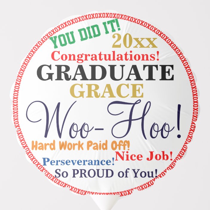 Graduation Name Year Congratulations Balloon | Zazzle.com