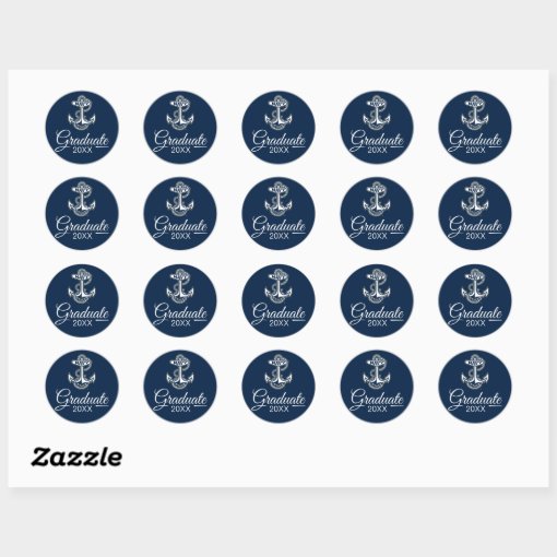Graduation | Naval Academy Anchor Classic Round Sticker | Zazzle