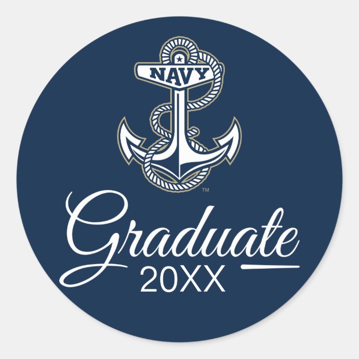 Graduation | Naval Academy Anchor Classic Round Sticker | Zazzle.com