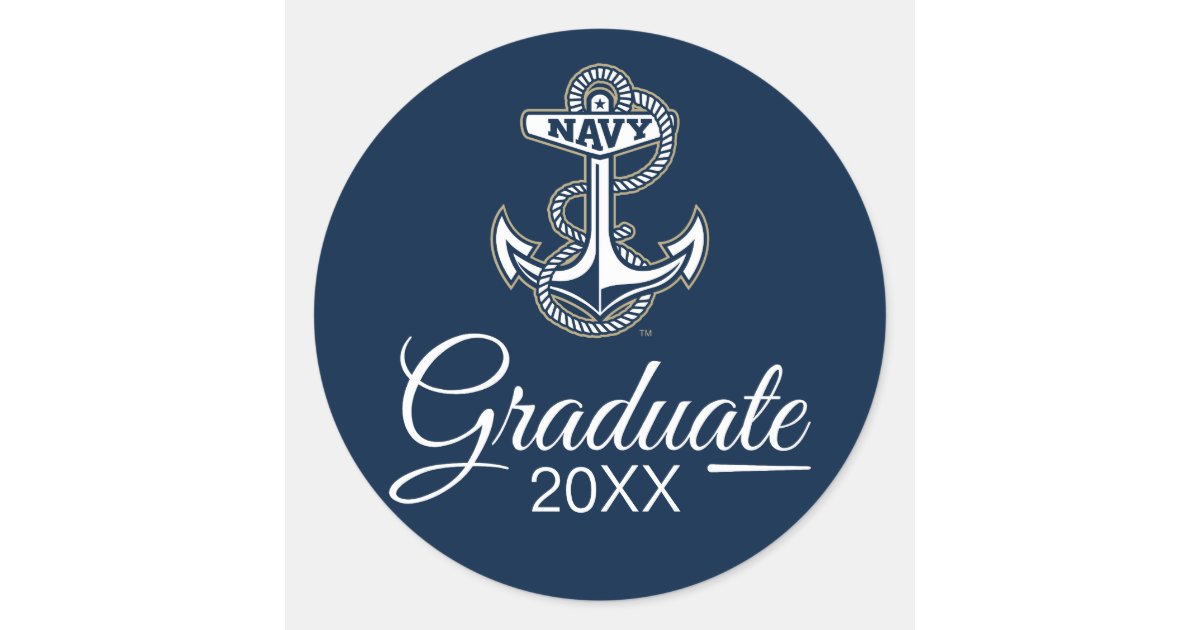 Graduation | Naval Academy Anchor Classic Round Sticker | Zazzle