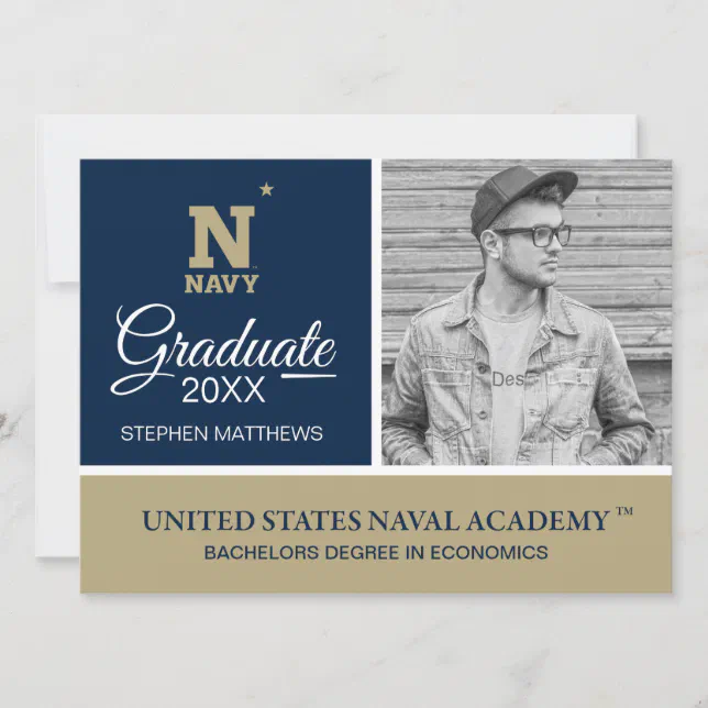 Graduation | Naval Academy Anchor Invitation | Zazzle