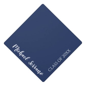 Graduation Navy Blue Graduation Cap Topper | Zazzle