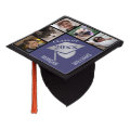 Graduation Navy Blue Silver Celebration 5 Photo Graduation Cap Topper ...
