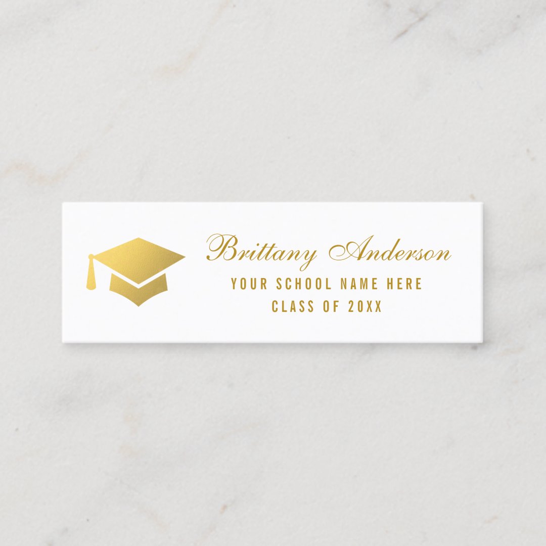 Graduation Networking Gold Calling Card | Zazzle