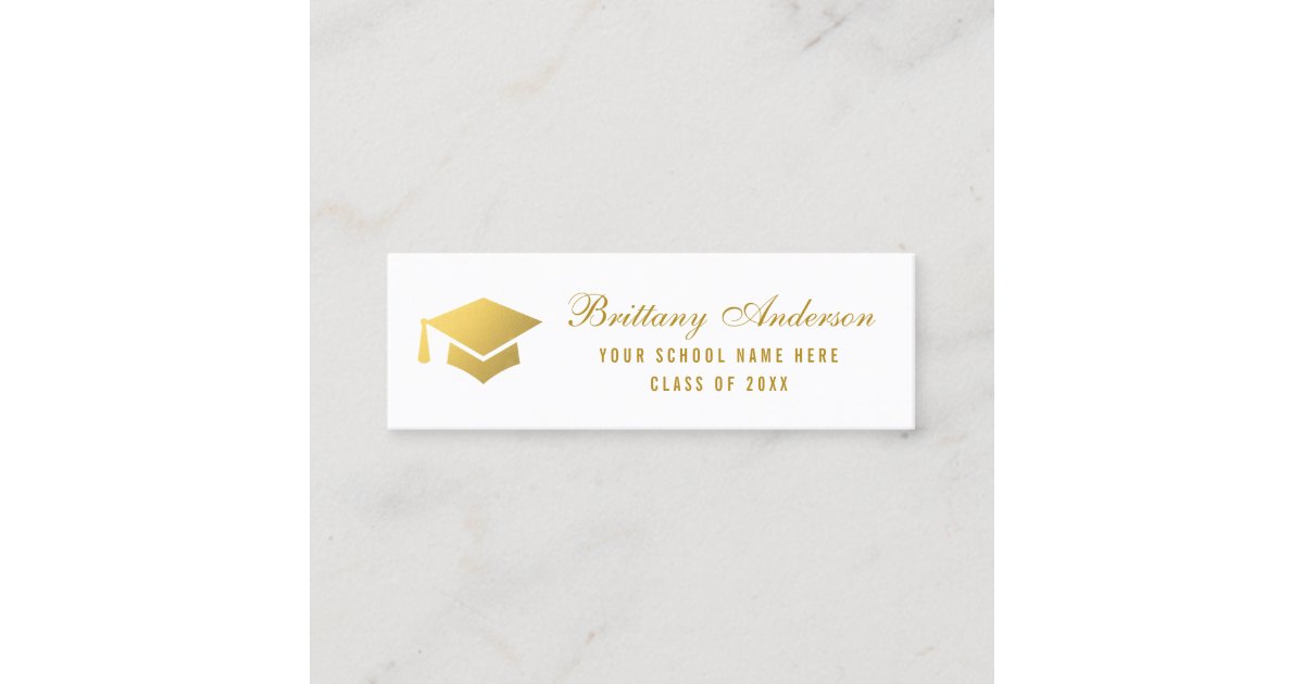 Graduation Networking Gold Calling Card | Zazzle
